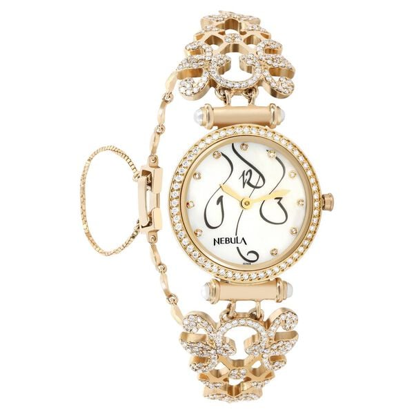 Buy Online Titan Nebula Calligraphy Quartz Analog 18 Karat Solid Gold ...