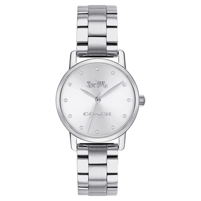 Buy Online Coach Quartz Analog Silver Dial Stainless Steel Strap Watch ...