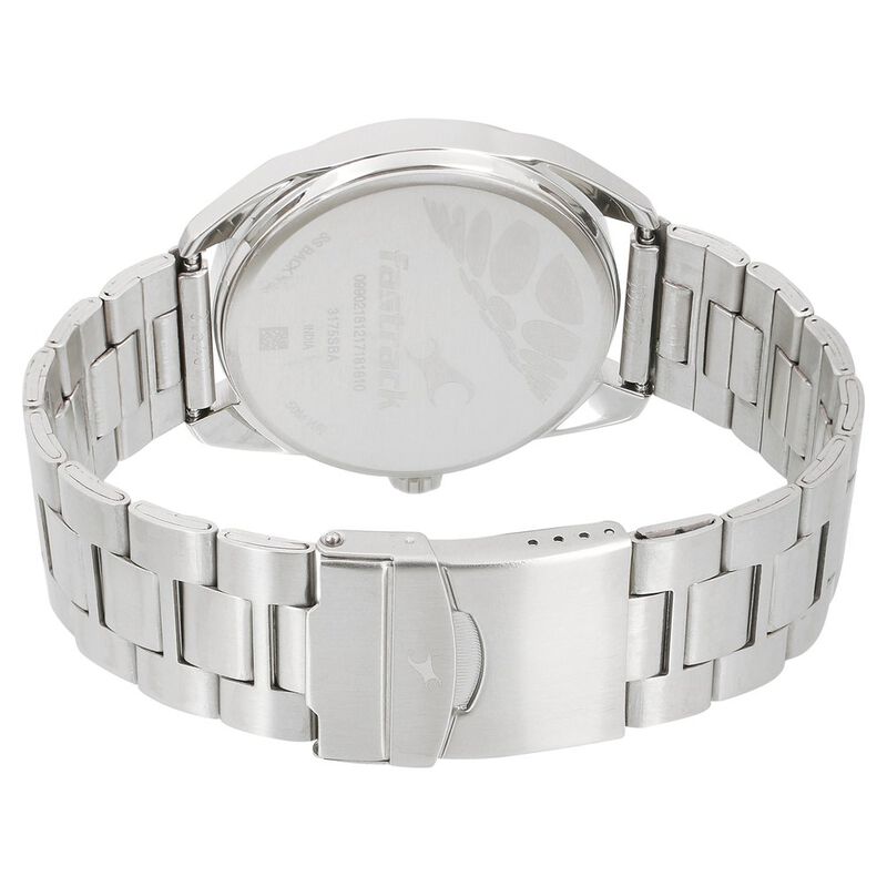 Buy Online Fastrack Varsity Quartz Analog Black Dial Stainless Steel ...