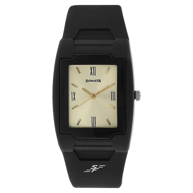 Buy Online SF Quartz Analog Champagne Dial Plastic Strap Watch for Men ...