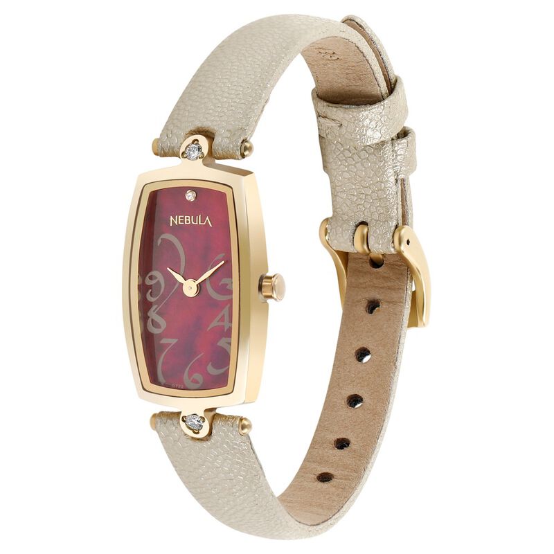 Buy Online Titan Nebula Calligraphy Quartz Analog 18 Karat Solid Gold ...