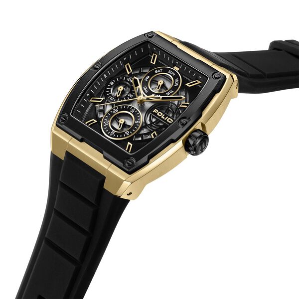 Buy Online Police Quartz Multifunction Black Dial Black Silicone Strap ...