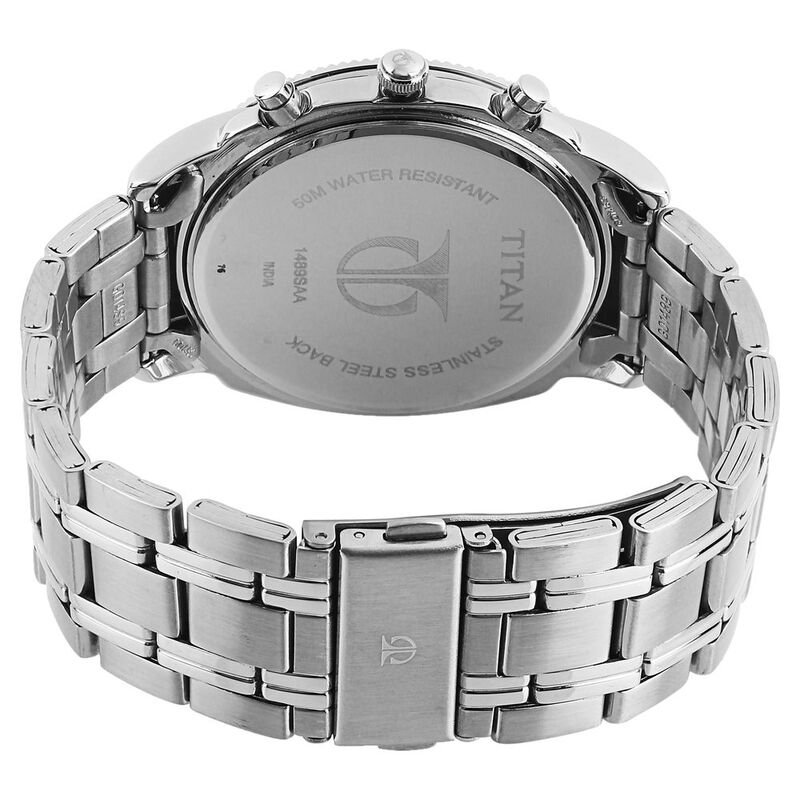 Buy Online Titan SteelWhite Dial Chronograph Metal Strap watch for Men ...