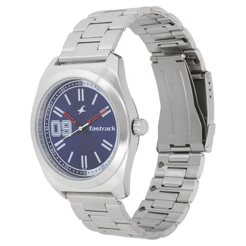 Buy Online Fastrack Varsity Quartz Analog Blue Dial Stainless Steel ...