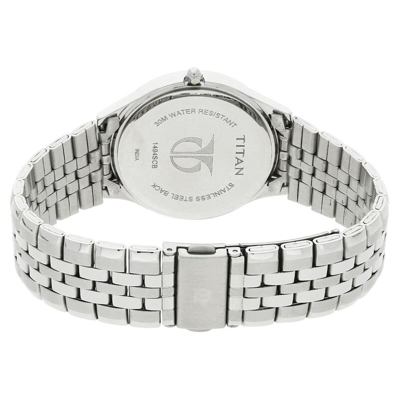 Buy Online Titan Quartz Analog with Date Silver Dial Stainless Steel ...