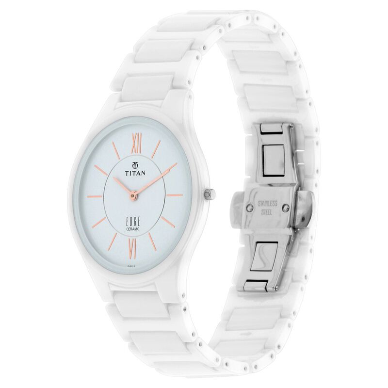 Buy Online Titan Edge Ceramic Quartz in Arctic White Dial Watch for Men ...