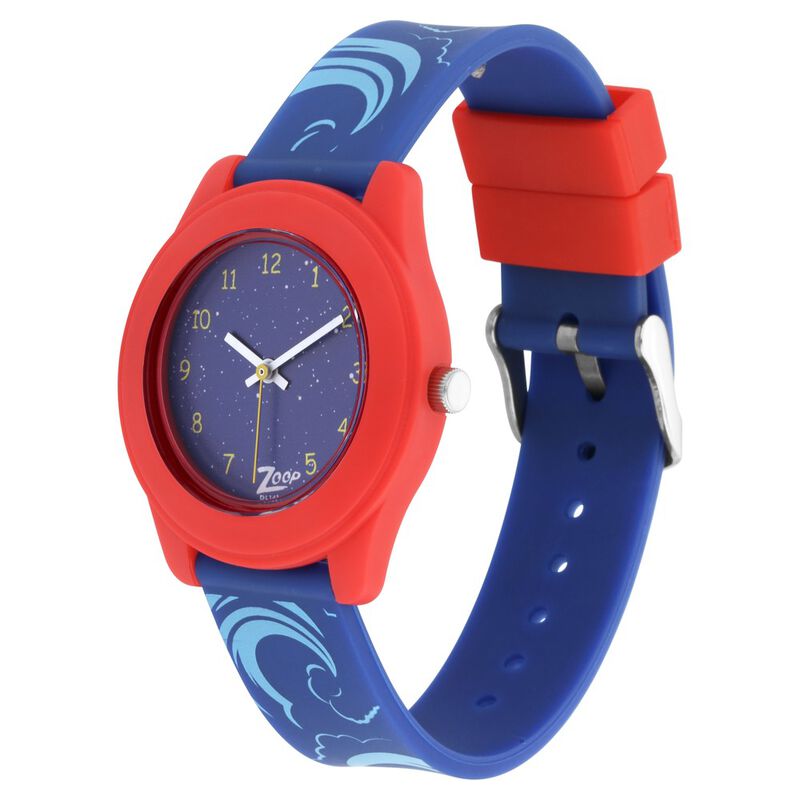 Buy Online Zoop By Titan Quartz Analog Blue Dial PU Strap Watch for ...