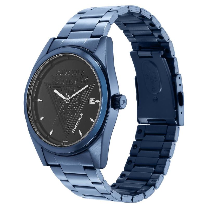 Buy Online Fastrack Thor Quartz Analog with Date Black Dial Metal Strap ...