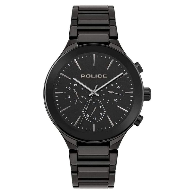 Buy Online Police Quartz Multifunction Black Dial Metal Strap Watch for ...