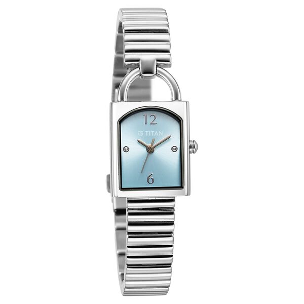 Buy Online Titan Metro Quartz Analog Blue Dial Stainless Steel Strap ...