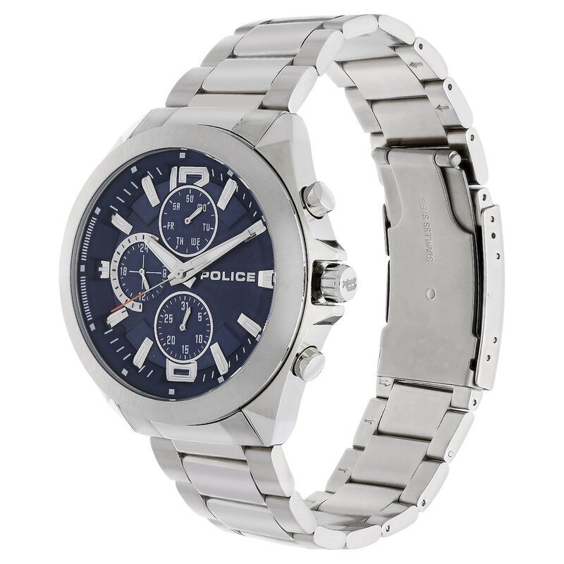 Buy Online Police Quartz Multifunction Blue Dial Stainless Steel Strap ...