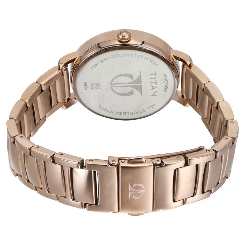 Buy Online Titan Valentine Rose Gold Dial Women Watch With Metal Strap ...