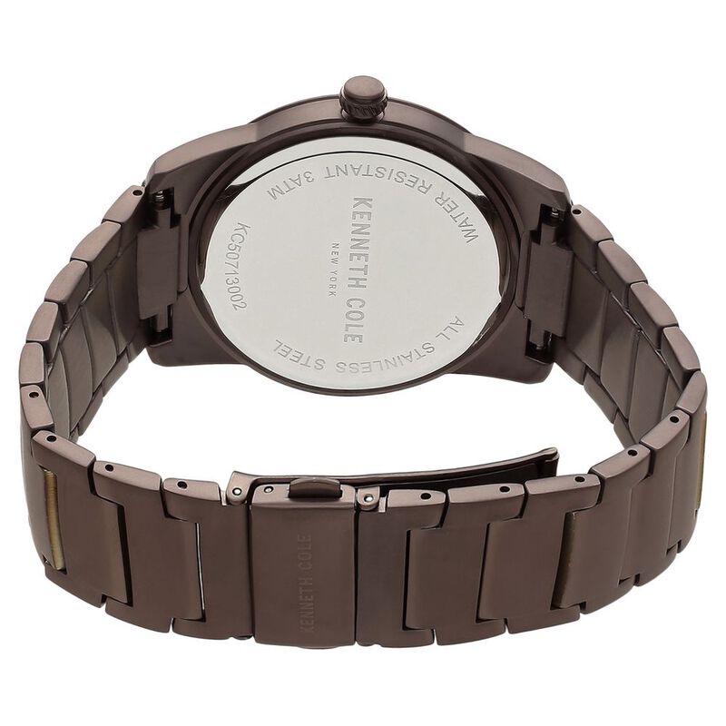 Buy Online Kenneth Cole Quartz Analog Brown Dial Stainless Steel Strap ...