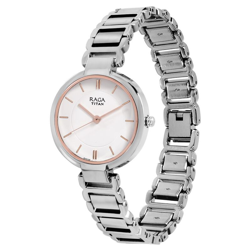 Buy Online Titan Raga Viva White Dial Analog Metal Strap watch for ...