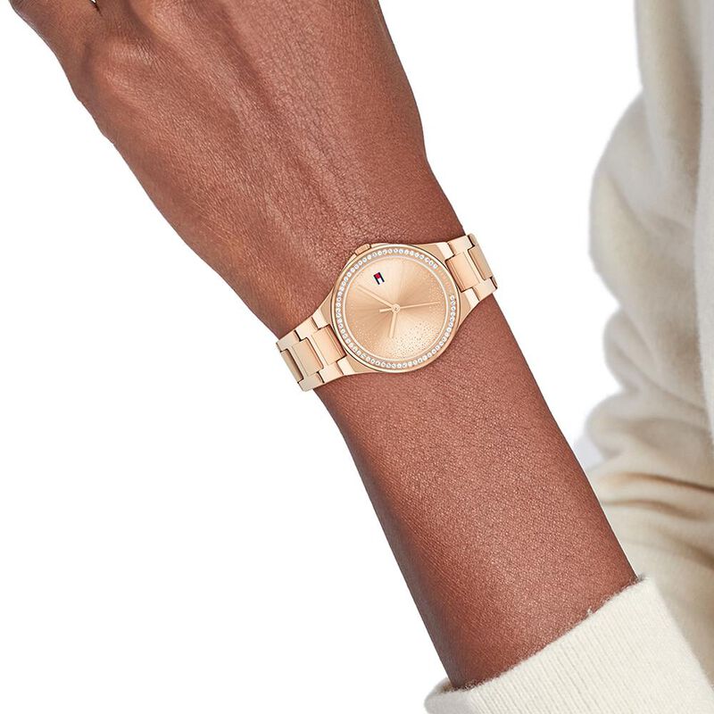 Buy Online Tommy Hilfiger Quartz Analog Rose Gold Stainless Steel Strap ...