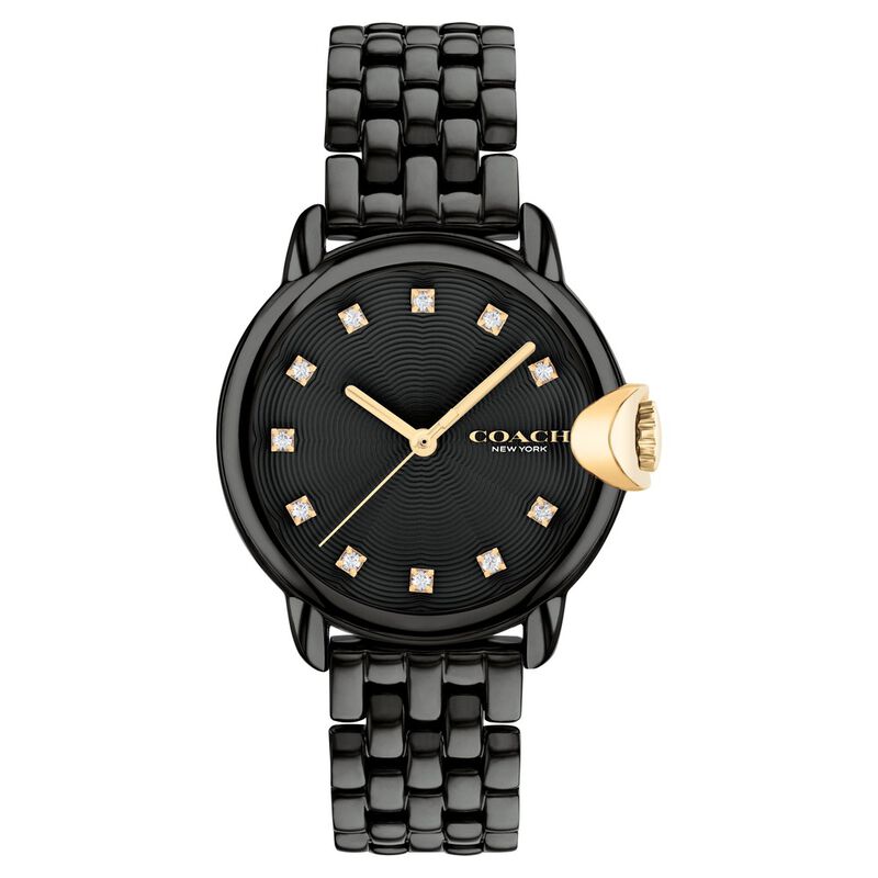 Buy Online Coach Quartz Analog Black Dial Stainless Steel Strap Watch ...