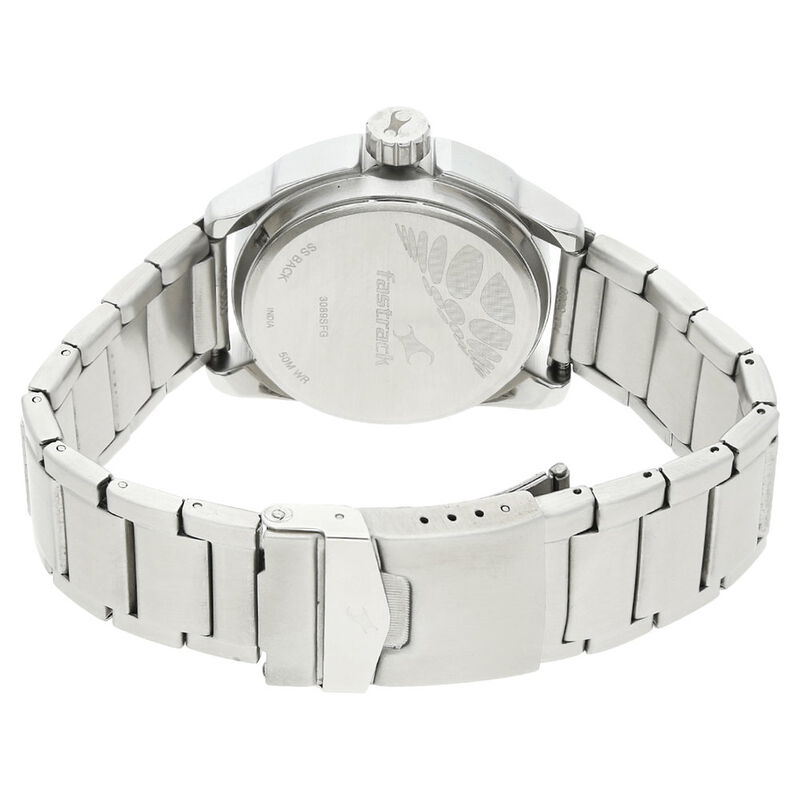 Buy Online Fastrack Quartz Analog with Date Black Dial Stainless Steel ...