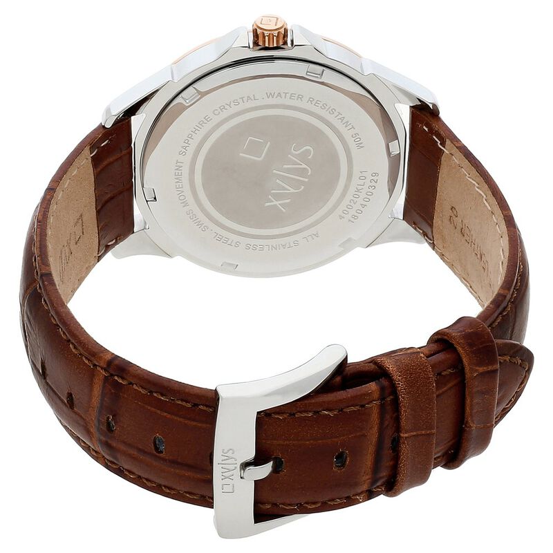 Buy Online Xylys Quartz Analog with Date Black Dial Leather Strap Watch ...