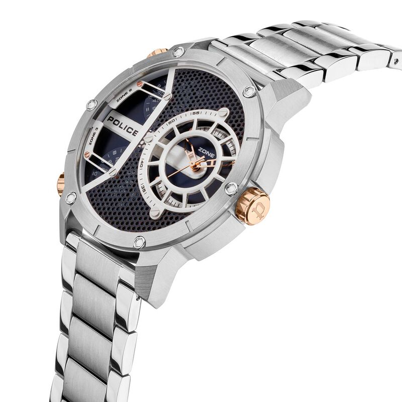 Buy Online Police Quartz Multifunction Blue Dial Stainless Steel Strap ...