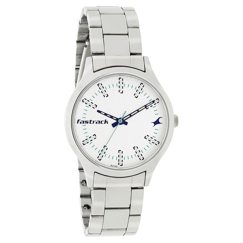 Buy Online Fastrack Denim Quartz Analog White Dial Stainless Steel ...