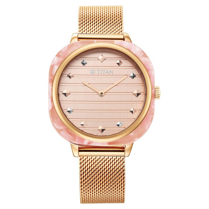 Buy Online Glitz Rose Gold Dial Stainless Steel Strap Watch for Women ...
