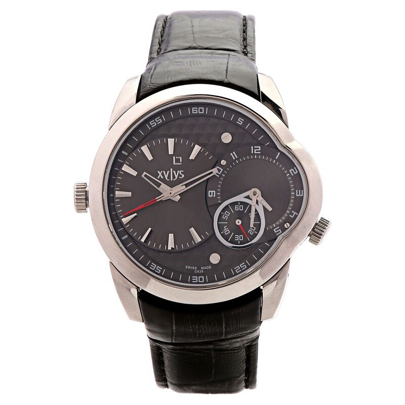 Buy Online Xylys Swiss Analog Black Leather Strap and Black Dial Watch ...