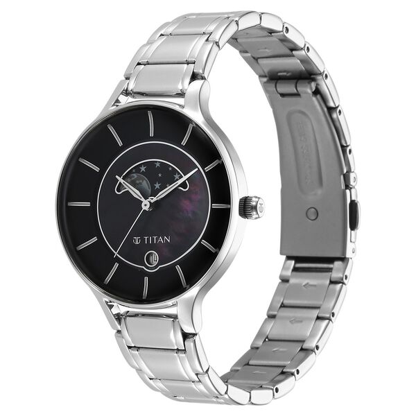 Buy Online Titan Premium Workwear Black Dial Analog with Date Stainless ...