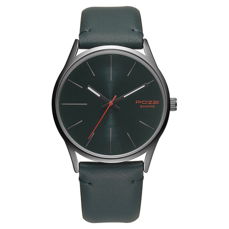 Buy Online Poze by Sonata Quartz Analog Black Dial PU Leather Strap ...