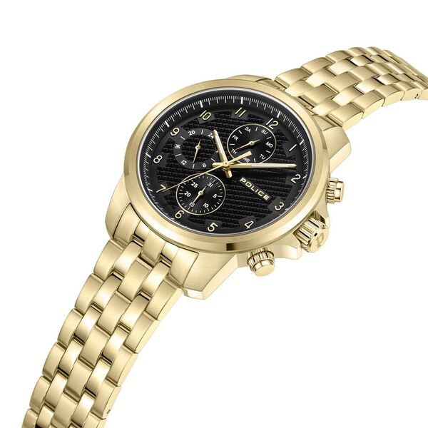 Buy Online Police Multifunction Black Dial Golden Metal Strap Watch For ...