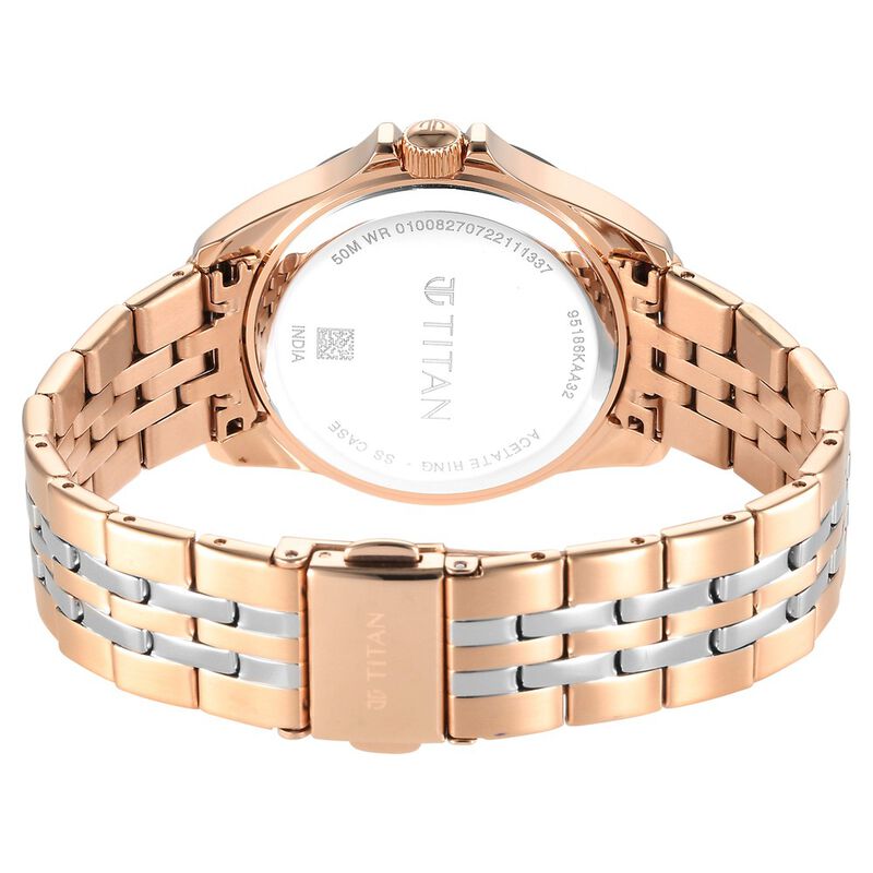 Buy Online Titan Acetate Black Dial Analog with Day and Date Stainless ...