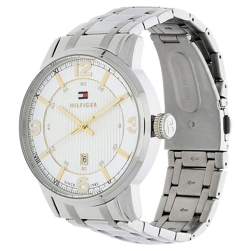 Buy Online Tommy Hilfiger Quartz Analog White Dial Metal Strap Watch ...