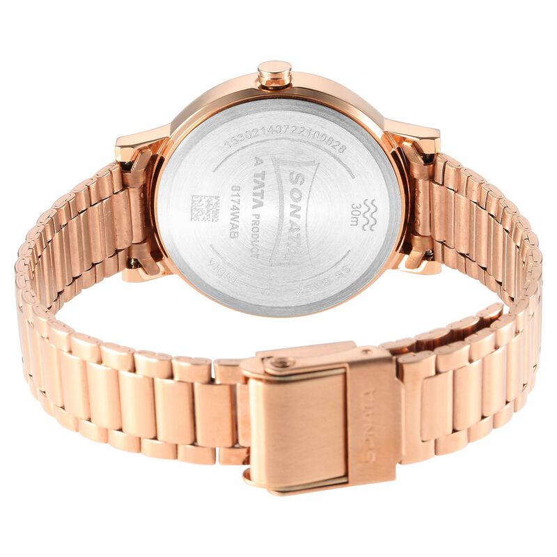 Buy Online Sonata Ladies Essentials Green Dial Stainless Steel Strap ...