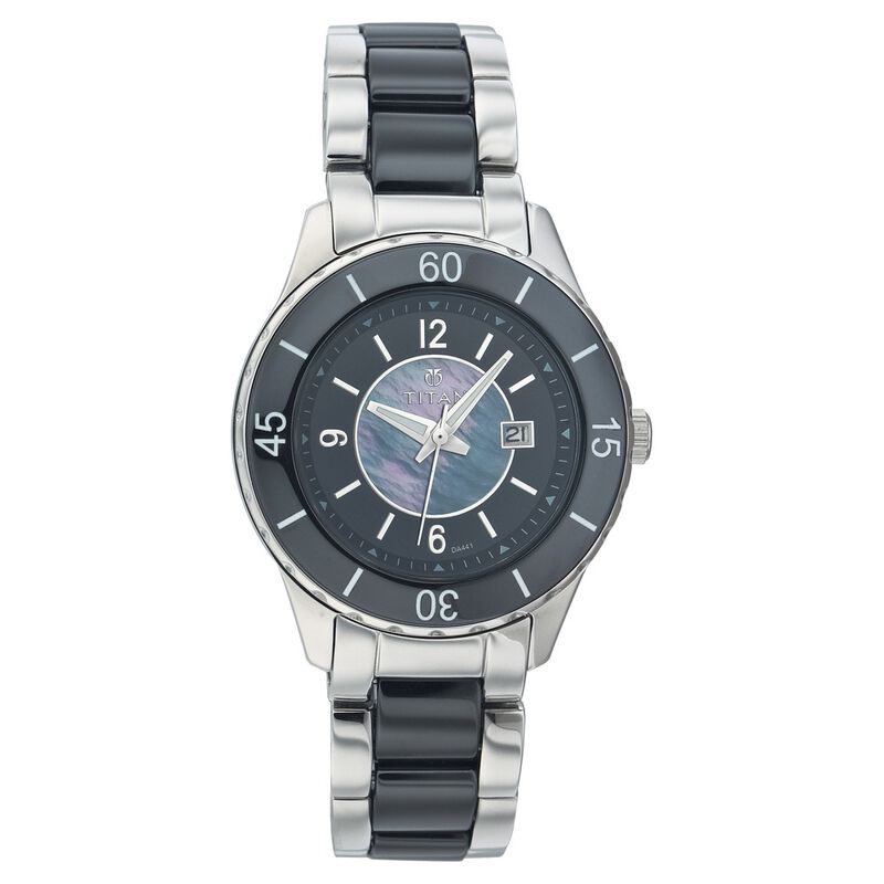 Buy Online Titan Quartz Analog with Date Black Dial Watch for Women ...