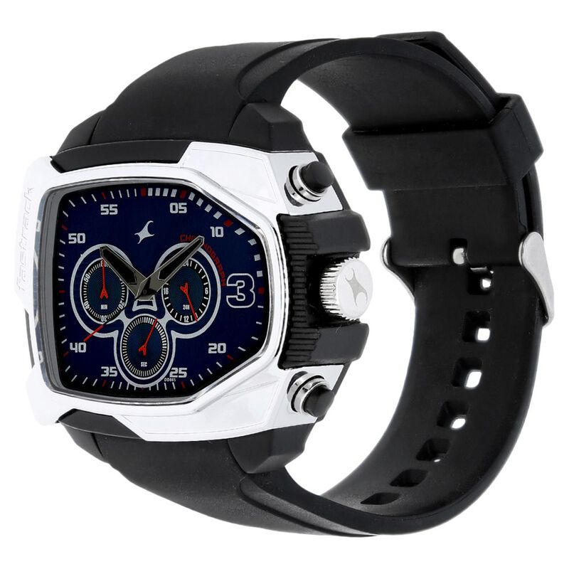 Buy Online Fastrack Quartz Chronograph Blue Dial Plastic Strap Watch ...