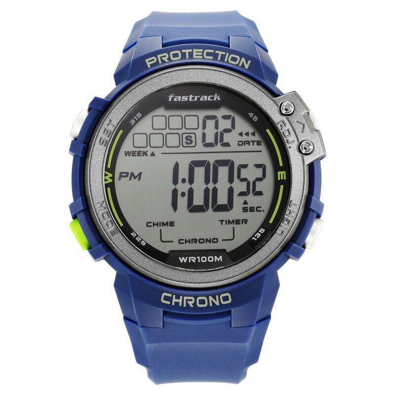 Buy Online Fastrack Streetwear Digital Grey Dial Silicone Strap Watch ...