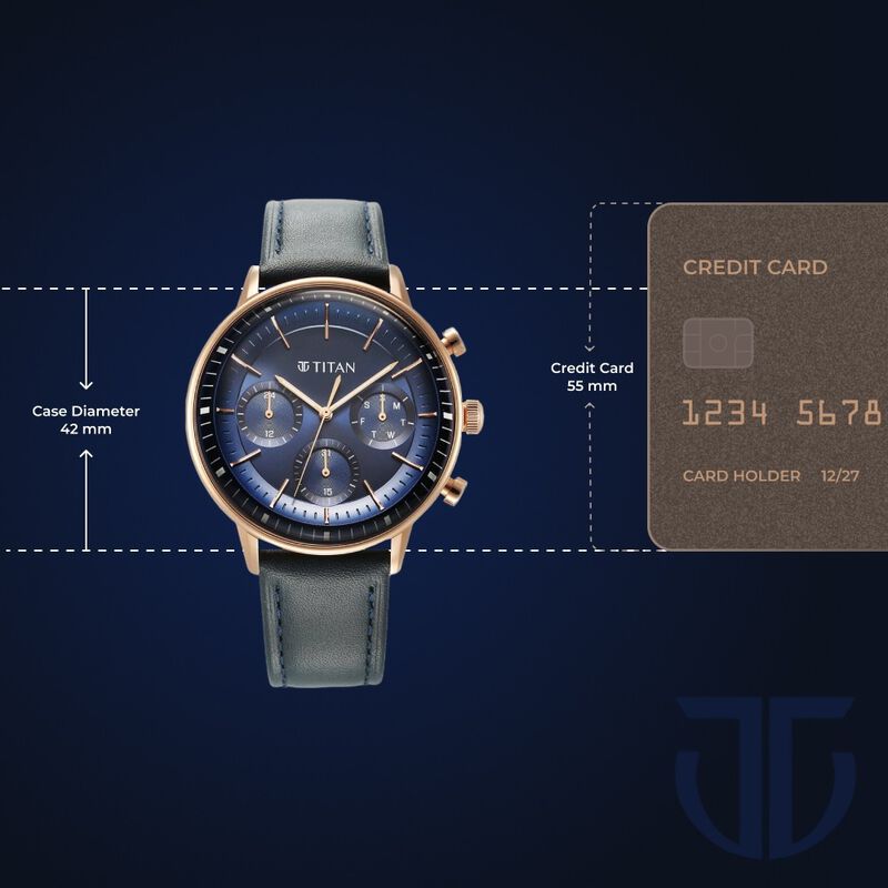 Buy Online Titan Light Leathers Quartz Multifunction Blue Dial ...