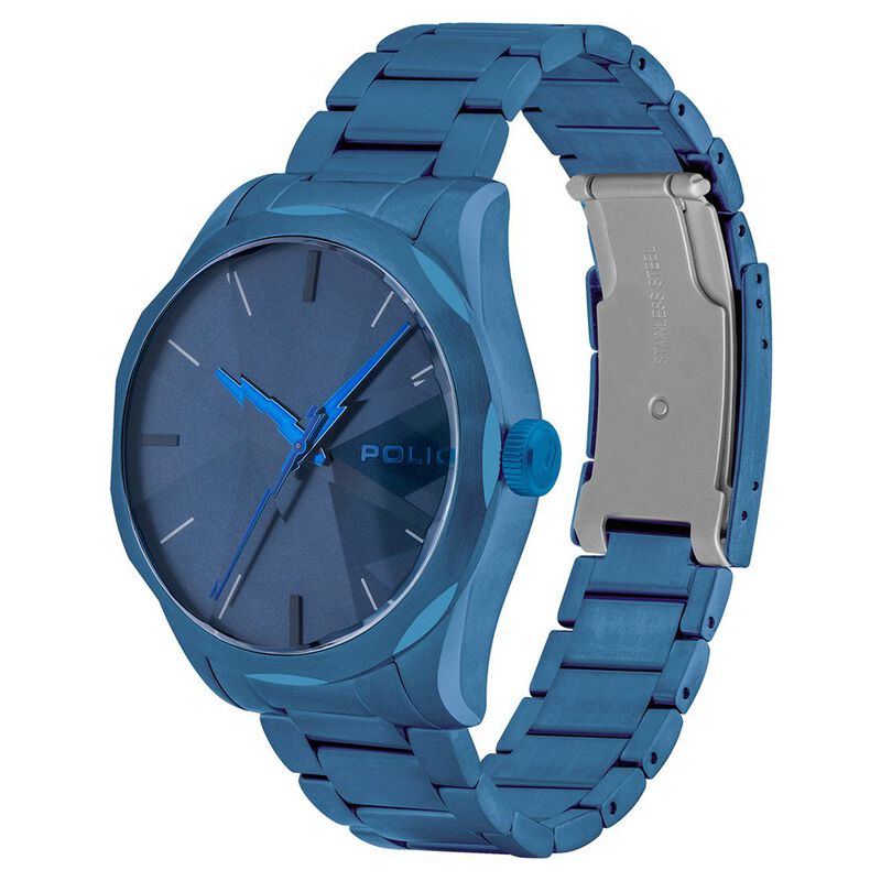 Buy Online Police Quartz Analog Blue Dial Metal Strap Watch for Men ...