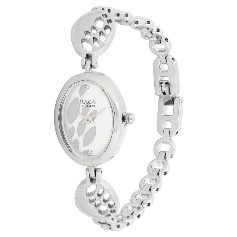 Buy Online Titan Raga Foliage Silver Dial Women Watch With Metal Strap ...