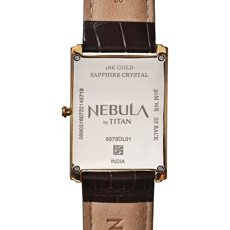 Buy Online Nebula by Titan Quartz Analog White Dial Brown Leather Strap ...
