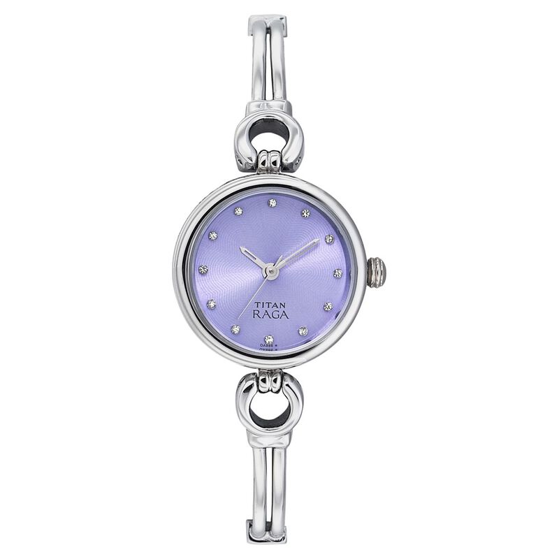 Buy Online Titan Quartz Analog Purple Dial Watch for Women - nb311sm03 ...
