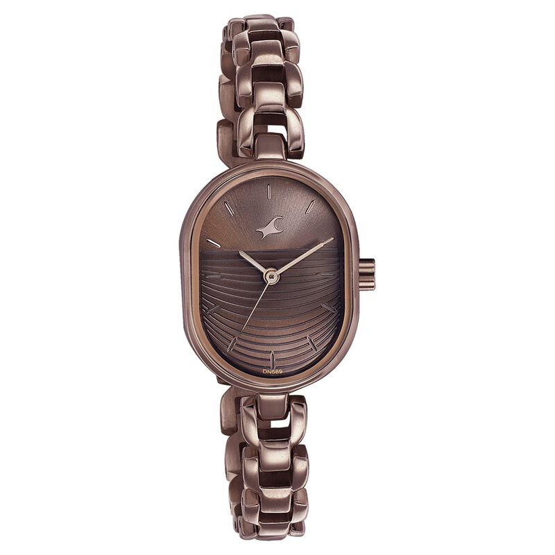Buy Online Fastrack Style Up Brown Dial Metal Strap Watch for Girls ...