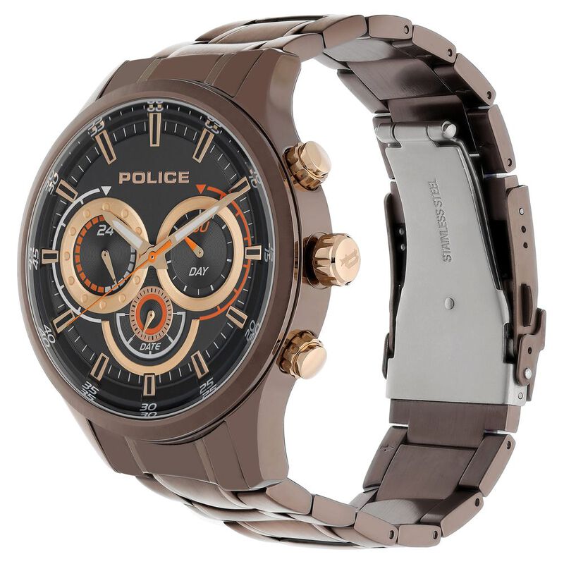 Buy Online Police Quartz Multifunction Black Dial Stainless Steel Strap ...