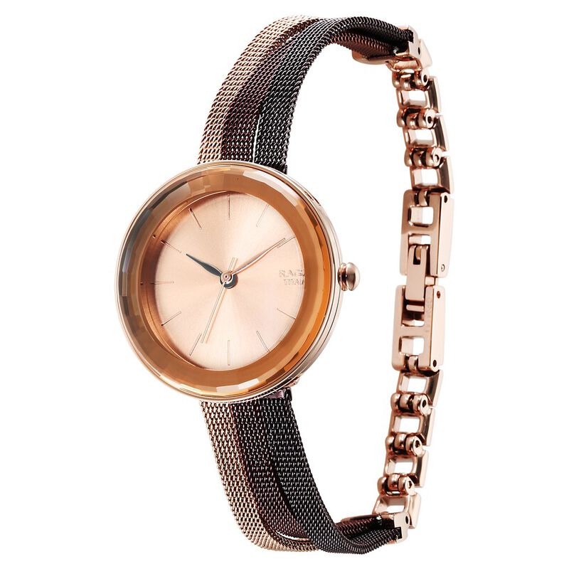 Buy Online Titan Raga Delight Rose Gold Dial Women Watch With Stainless ...