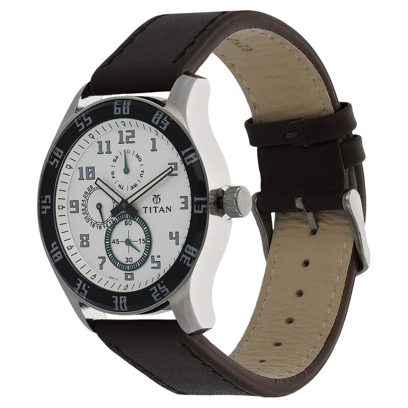 Buy Online Titan Quartz Multifunction Silver Dial Watch for Men ...