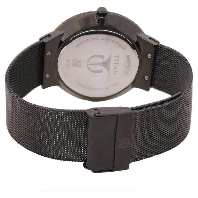 Buy Online Titan Quartz Analog with Date Black Dial Stainless Steel ...