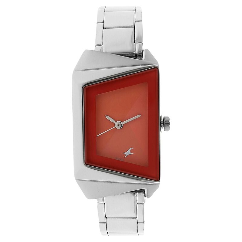 Buy Online Fastrack Quartz Analog Pink Dial Stainless Steel Strap Watch ...