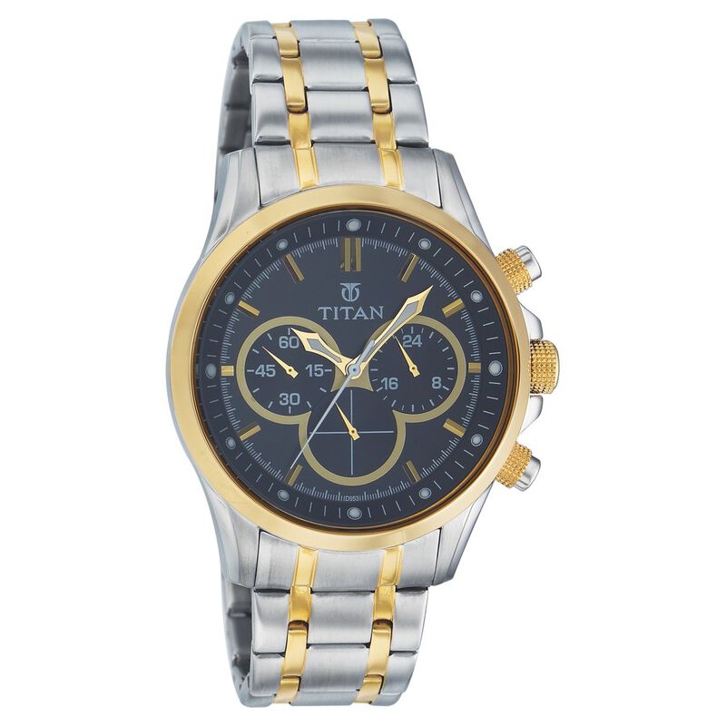 Buy Online Titan Quartz Multifunction Black Dial Watch for Men ...