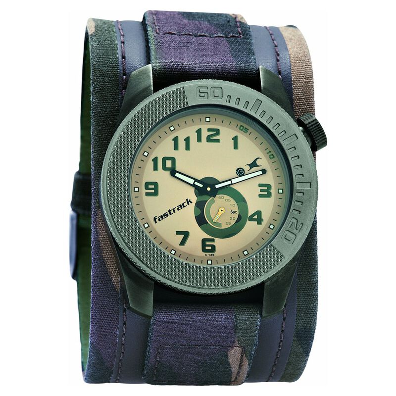 Buy Online Fastrack Quartz Analog Brown Dial Leather Strap Watch for ...