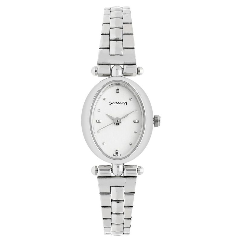 Buy Online Sonata Quartz Analog White Dial Metal Strap Watch for Women ...