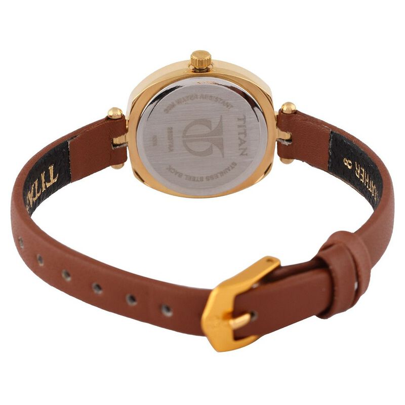 Buy Online Titan Quartz Analog Brown Dial Leather Strap Watch for Women ...